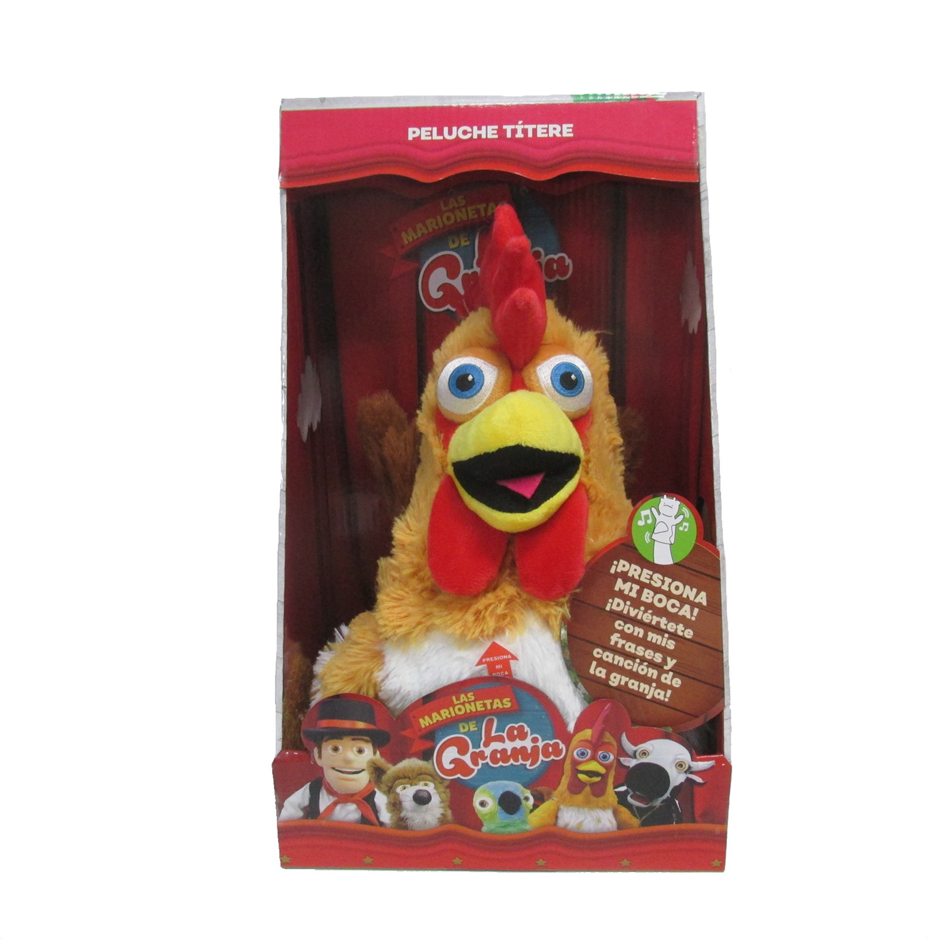 Marioneta Musical de la Granja de Zenón El Gallo Bartolito - 25 cm– SMART
